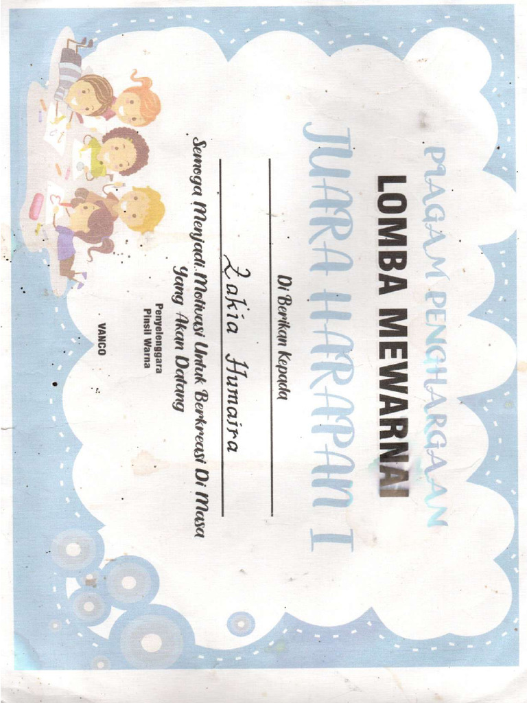 Zakia Humaira Sertifikat | PDF