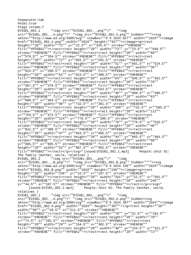 CSV Anki English Vocabulary in Use Elementary | PDF