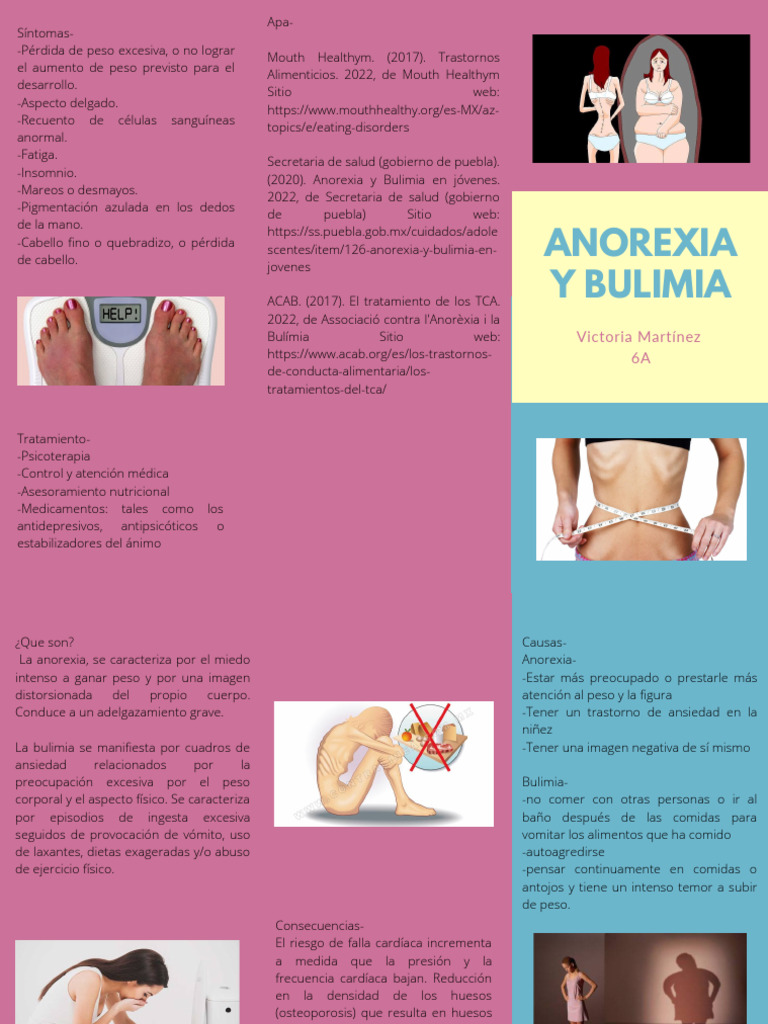 Colorido Bloques Moderno Fotografía Tríptico Folleto 2 | PDF | Bulimia nerviosa | Anorexia nerviosa