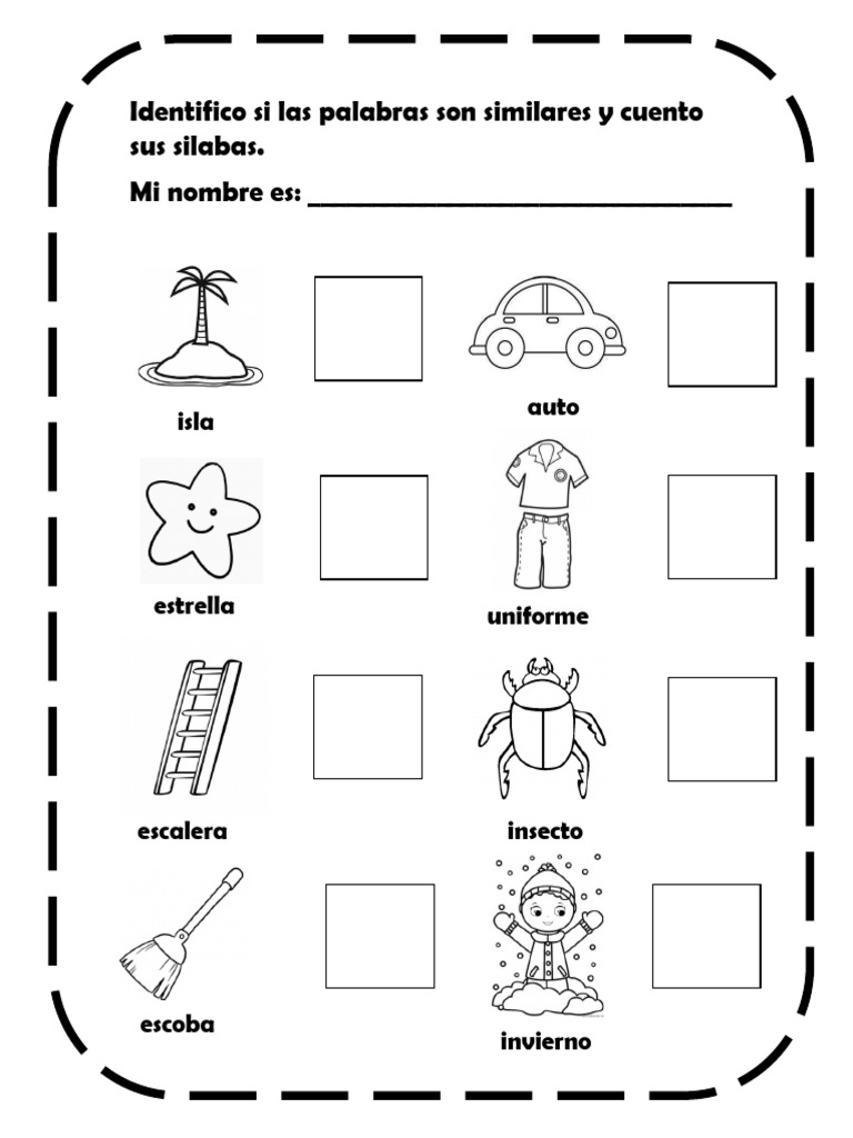 Contar sílabas y similitudes de palabras | PDF