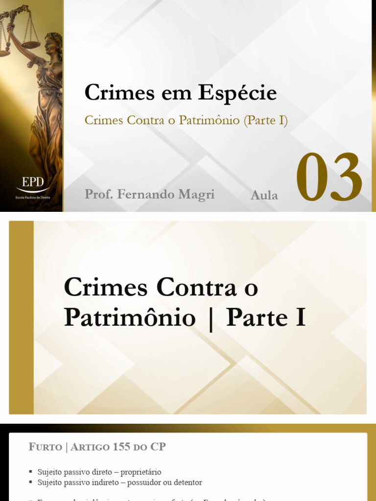 Crimes Contra o Patrimônio: Furto e Roubo | PDF | Roubo | Extorsão