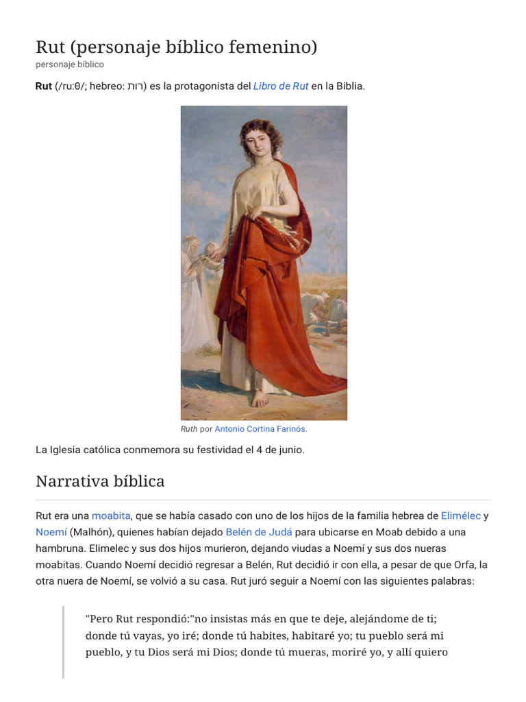 RUT de la biblia | PDF | Rut (figura bíblica) | Libro de rut