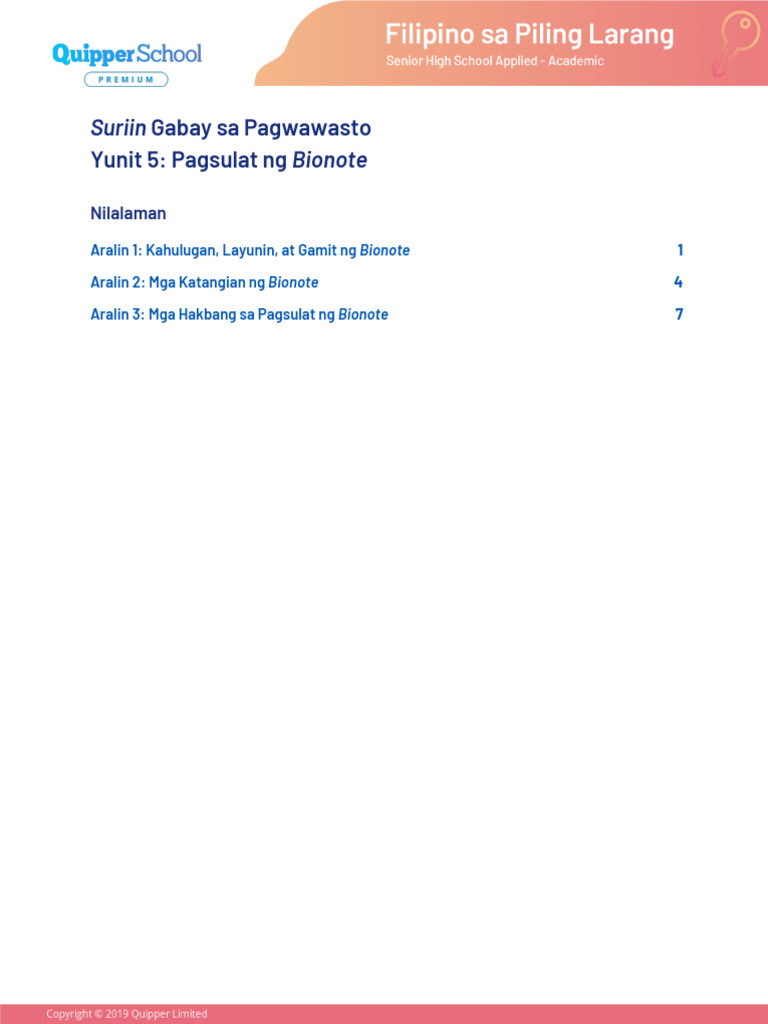 AK - FPL 11 - 12 Q1 05 - Pagsulat NG Bionote | PDF