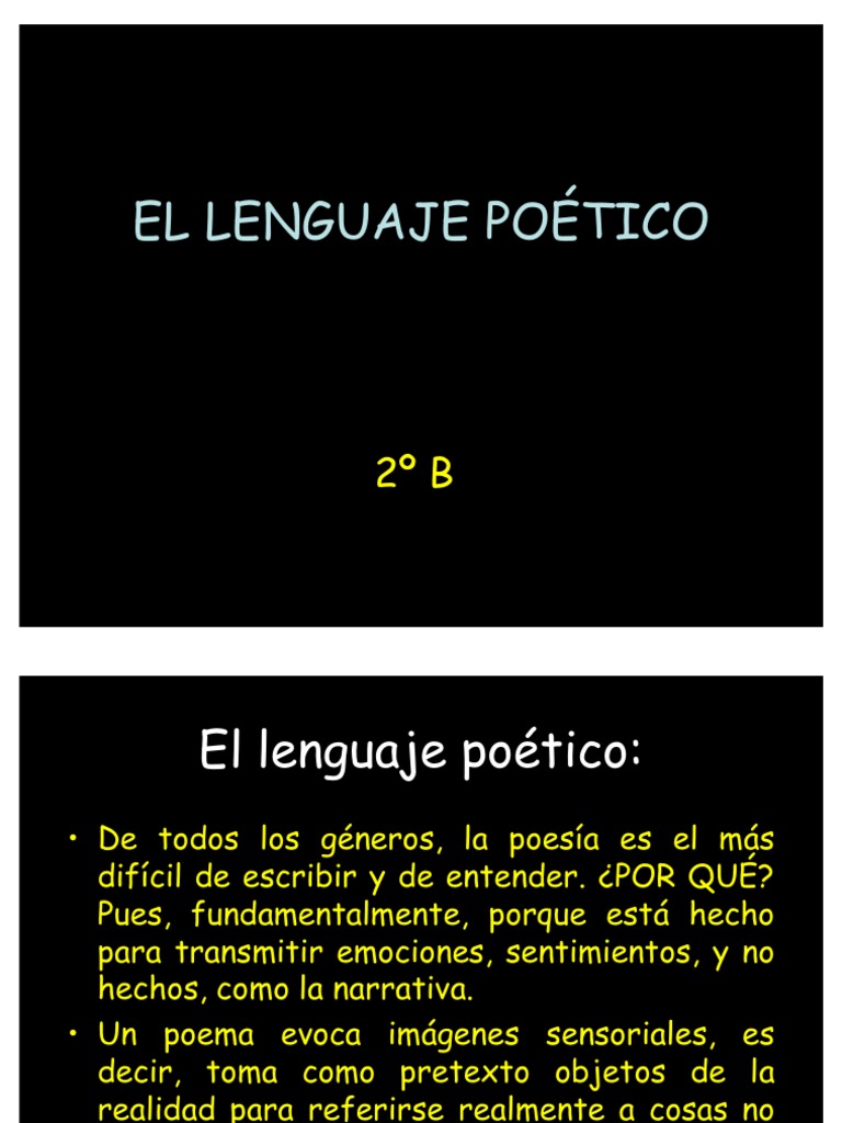 Lenguaje Poetico | PDF