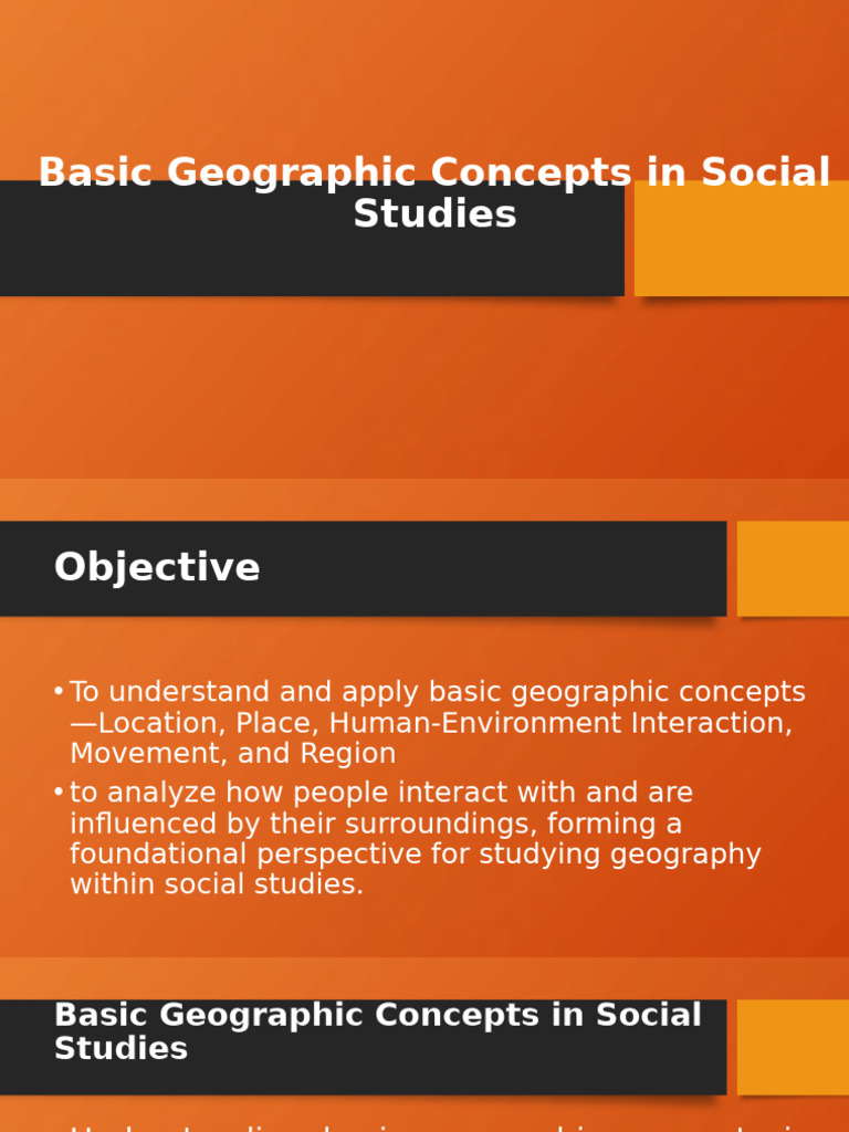 Basic Geographic Concepts in Social Studies | PDF | Natural Environment | Geography