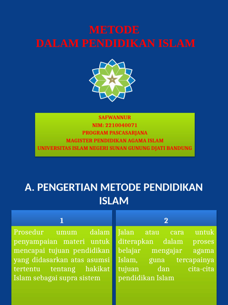 METODE DALAM PENDIDIKAN ISLAM | PDF
