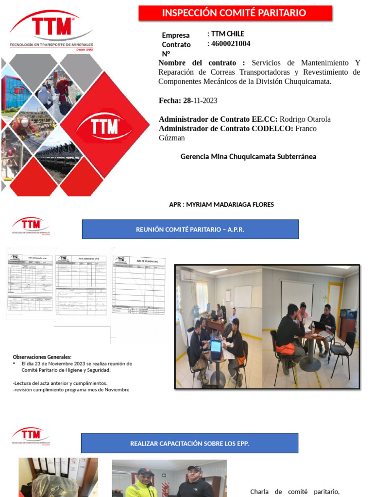 Informe Comité Paritario | PDF