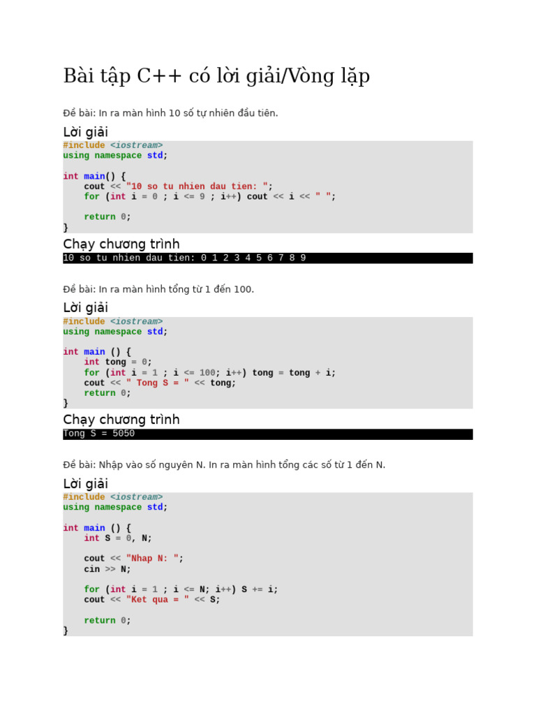 3 C++ Vong lap | PDF