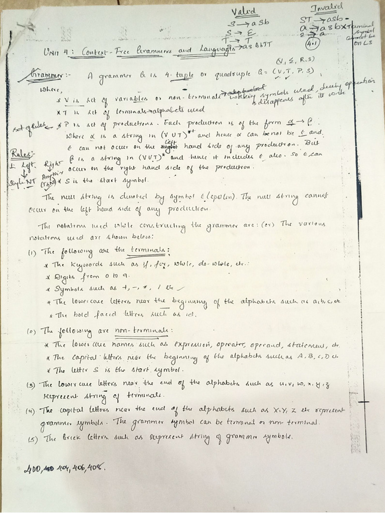 TOC Context Free Grammar | PDF