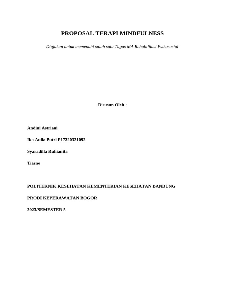 Sop Terapi Mindfulness | PDF