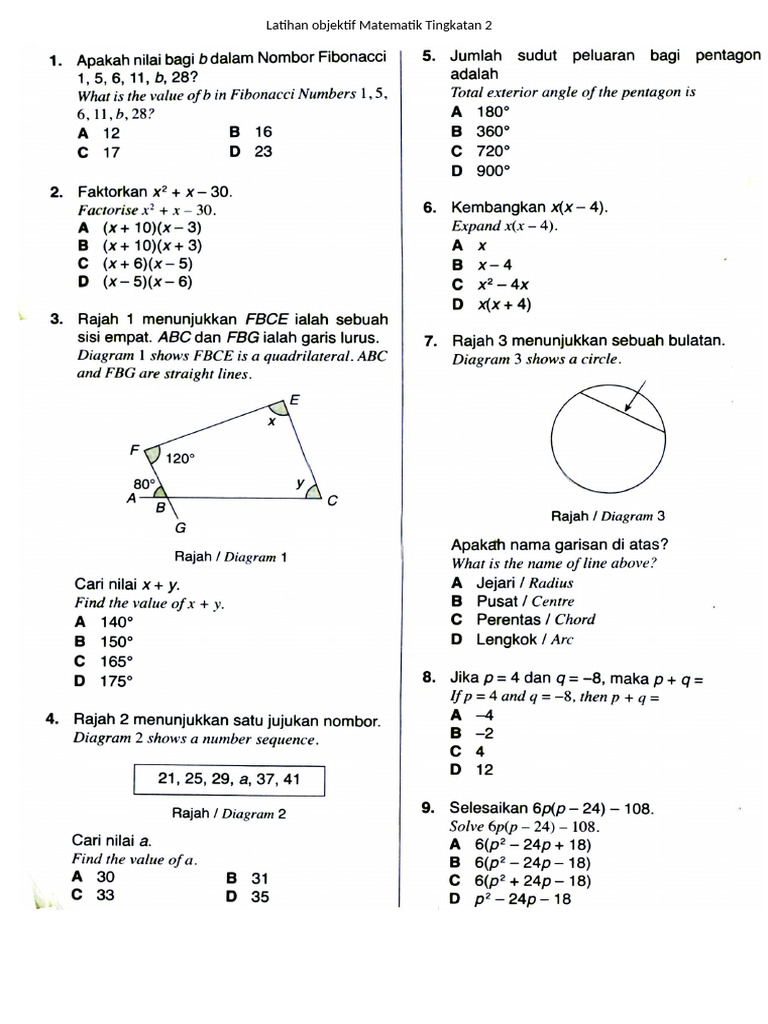Latihan Mate f2 | PDF
