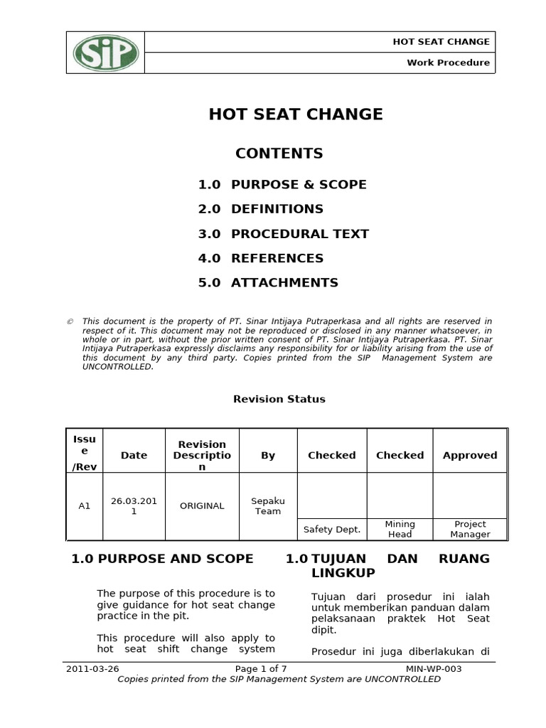 Hot Seat Change Procedure Guide | PDF | Wheeled Vehicles | Motor Vehicle