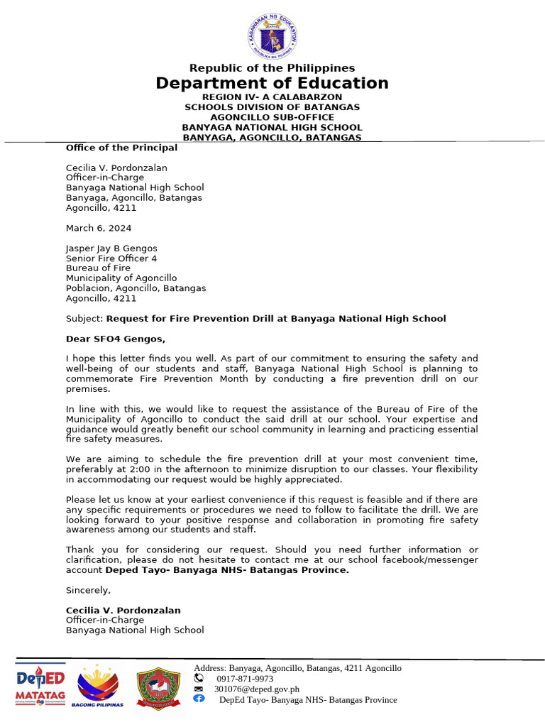 Fire Letter | PDF