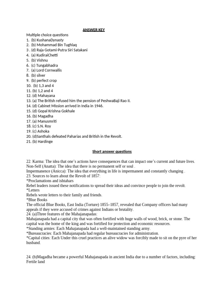 History Final Answer Key | PDF | Mahatma Gandhi
