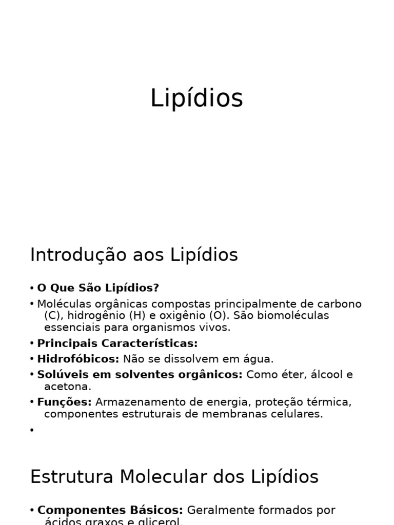 Entenda os Lipídios: Estrutura e Funções | PDF | Lipídio | Gordura
