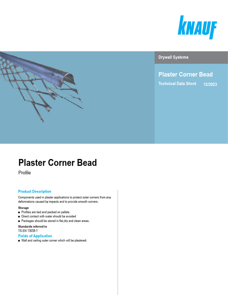Plaster Corner Bead Overview | PDF | Drywall | Plaster