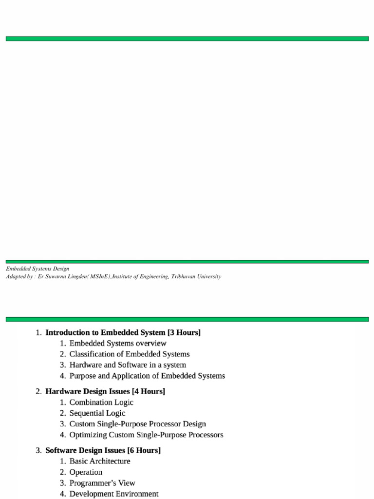 Chapter 1 Introduction To Embedded System | PDF | Embedded System ...