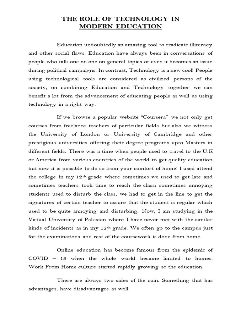 The role of technology in education | PDF