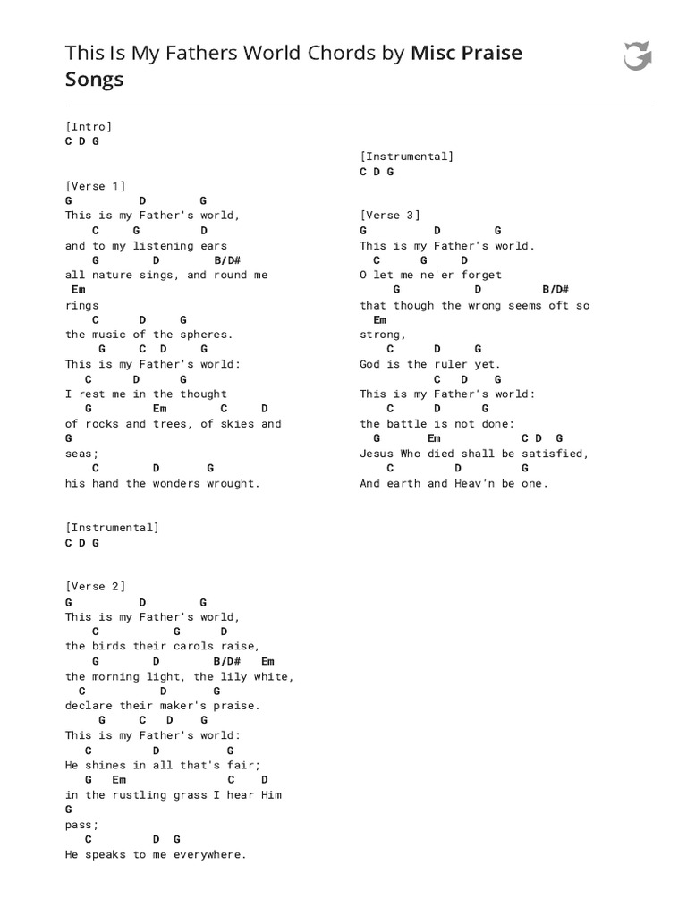 This Is My Fathers World | PDF