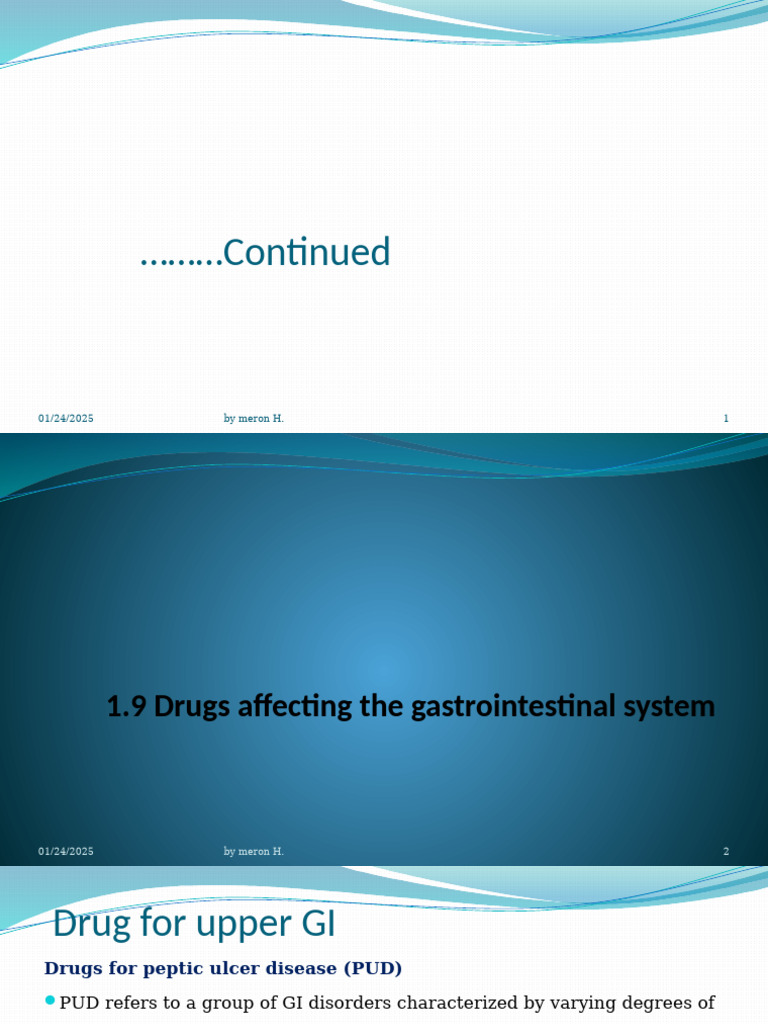 Drugs Affecting The Gastrointestinal System | PDF | Vomiting ...