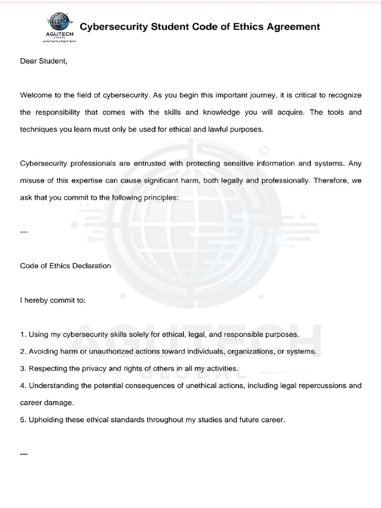 AguTech Student Code of Ethics | PDF