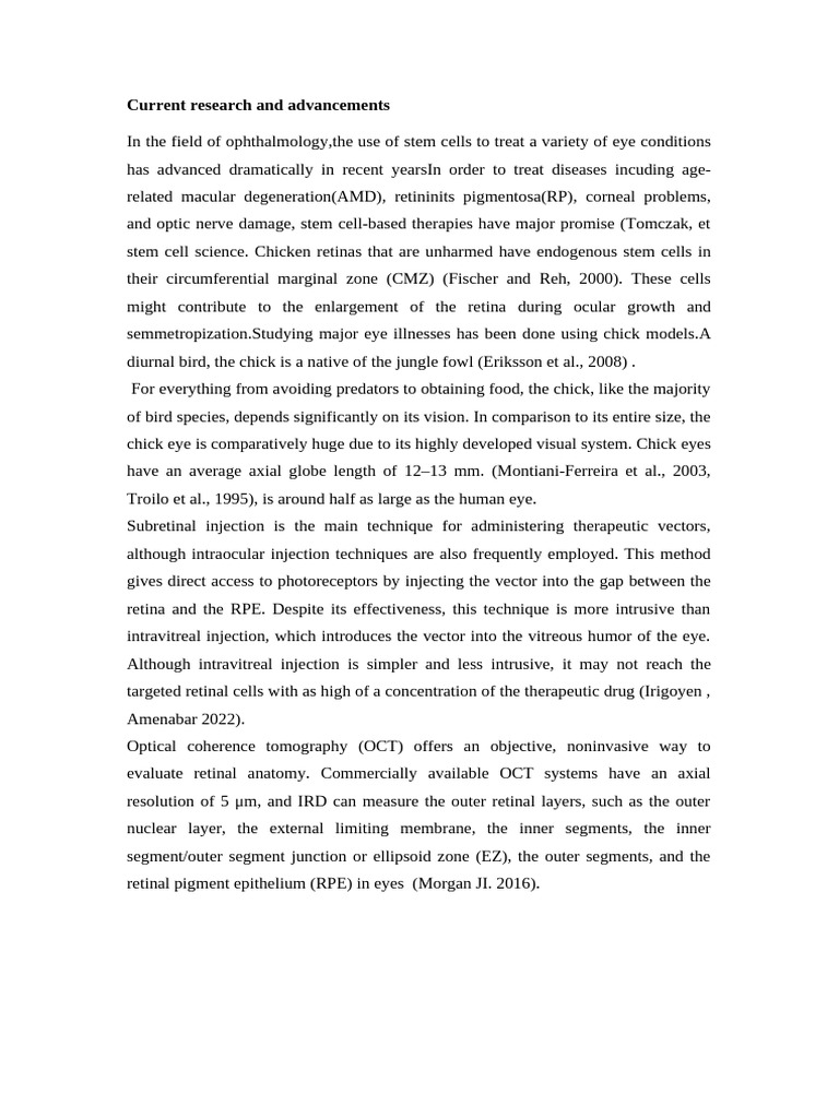 Current Research and Advancements | PDF | Gene Therapy | Retina
