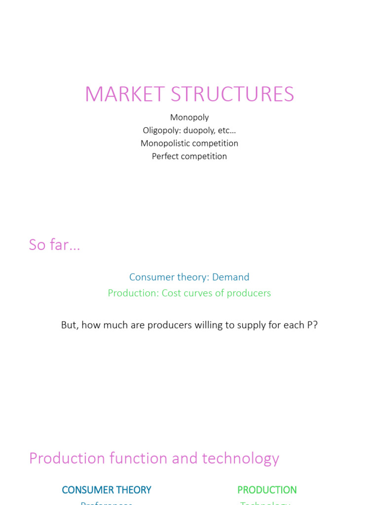 Class 09 - Market Structures (Big Picture) | PDF | Monopoly ...
