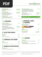 Shake Shack Menu Nutrition Overview | PDF | Hamburgers | Food Industry