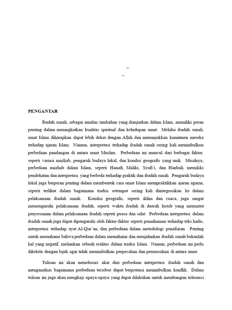 Menyibak Konflik Interpretasi Ibadah Sunah Kelompok II | PDF