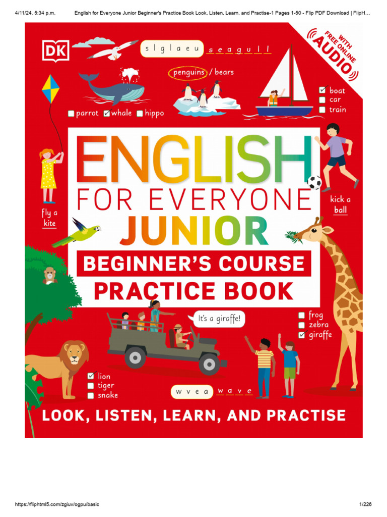 English For Everyone Junior Beginner's Practice Book Look, Listen ...