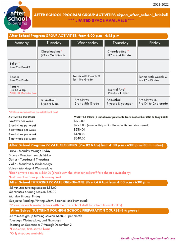 2021-2022 After School Program Flyer | PDF
