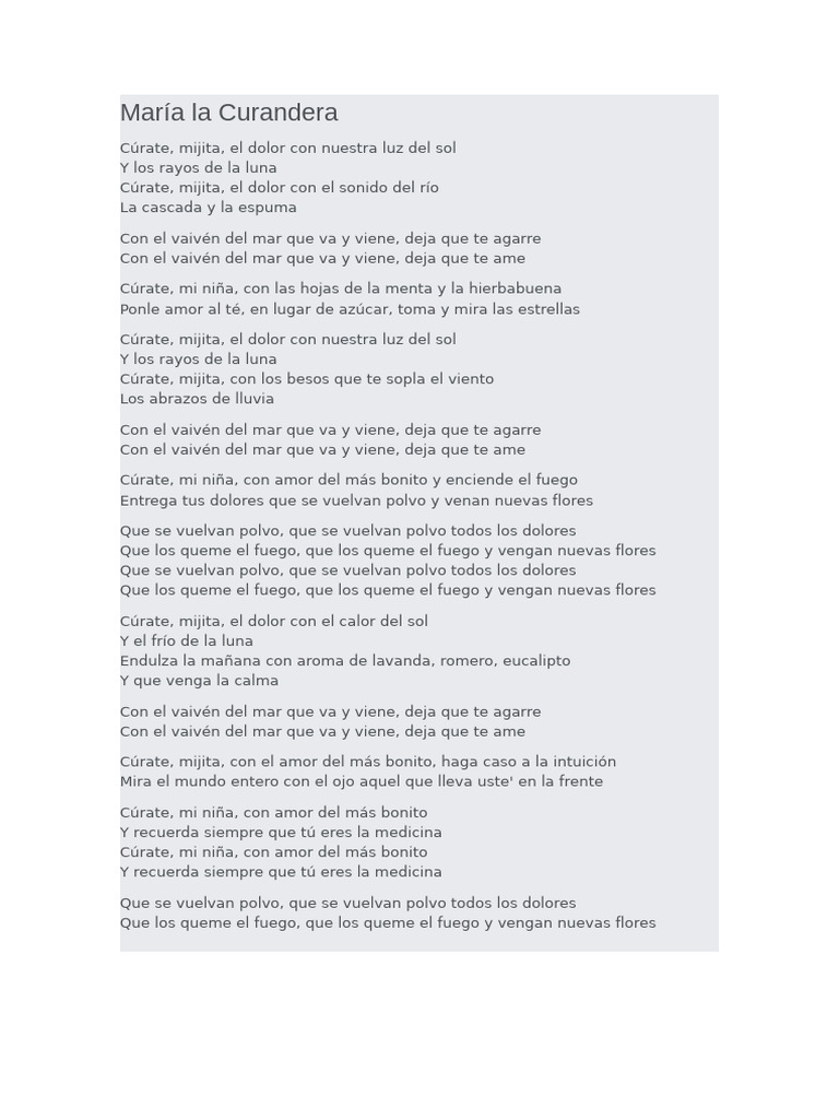 Documento Maria La Curandera | PDF