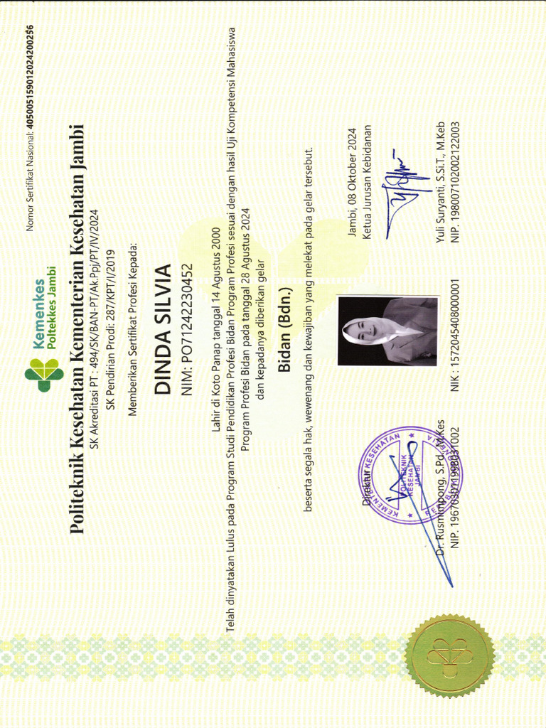 IJAZAH DINDA SILVIA001-1 | PDF