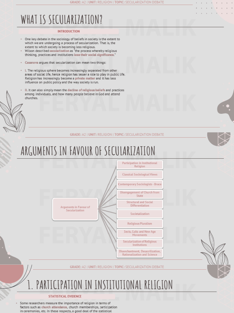 A2 Secularization Debate Guide | PDF