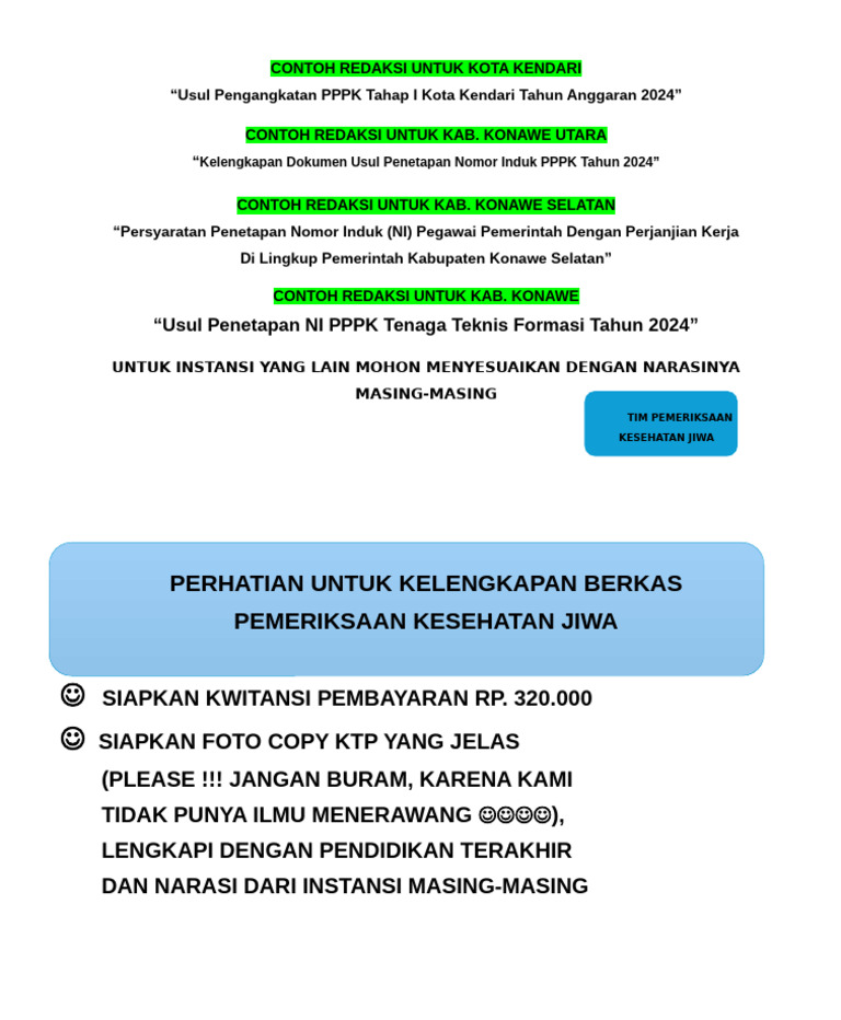 Contoh Redaksi Untuk Kota Kendari | PDF