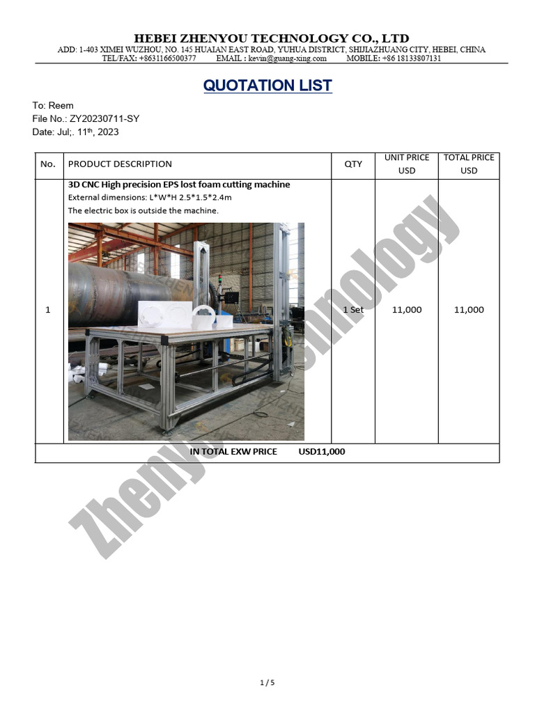 ZY- 3D CNC High Precision EPS Lost Foam Cutting Machine(1) | PDF | Wire | Screw