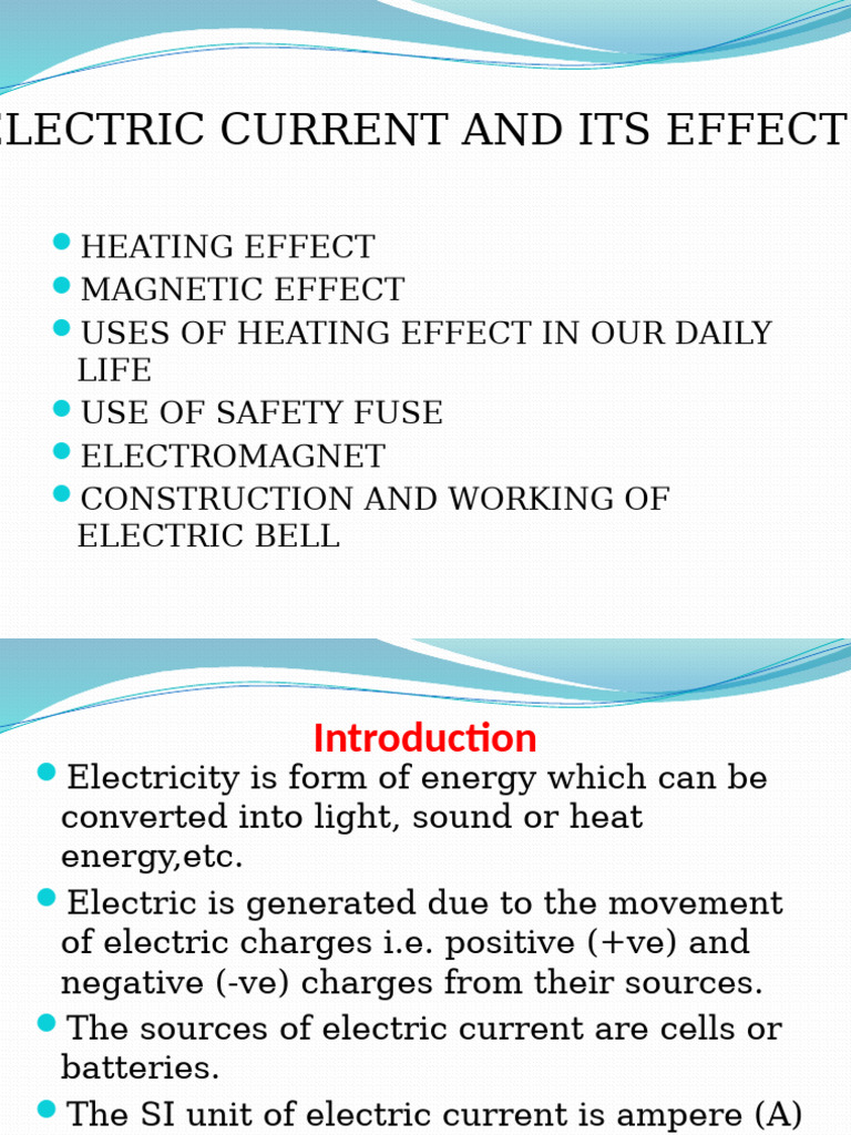 Effects and Uses of Electric Current | PDF | Electric Current ...