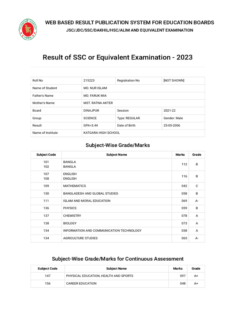 Web Based Result Publication System For Education Boards | PDF