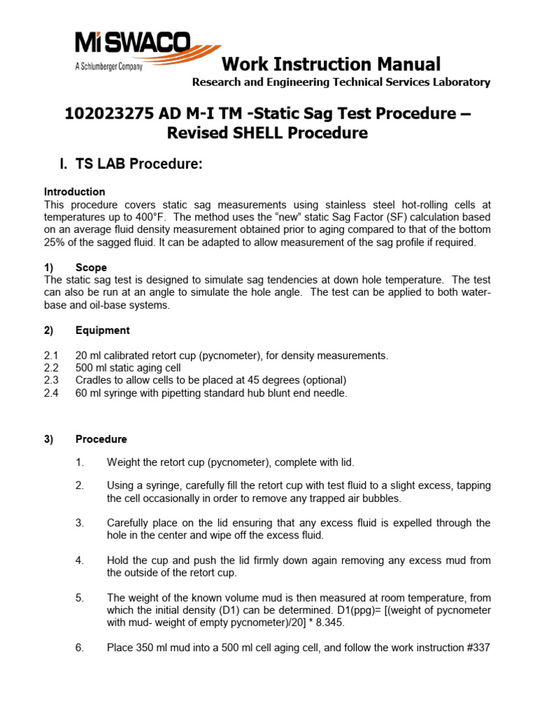 Static Sag Test Procedure 240925 095601 | PDF