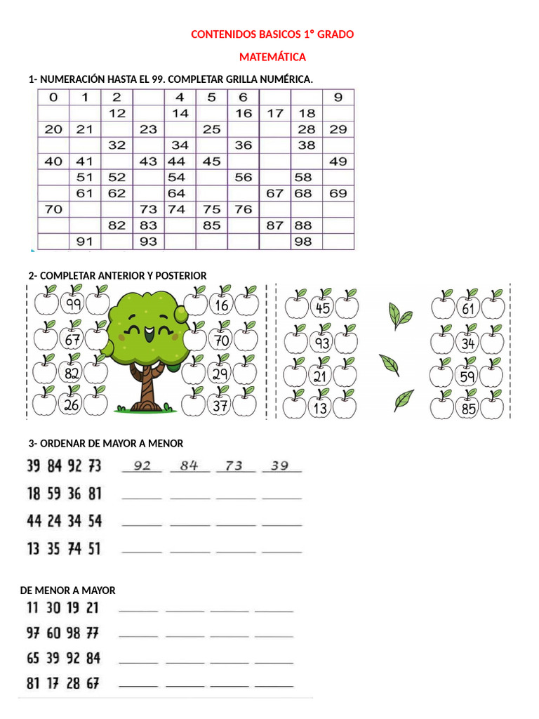 Contenidos Basicos 1º Grado Definitivo..... | PDF | Sustantivo | Adjetivo
