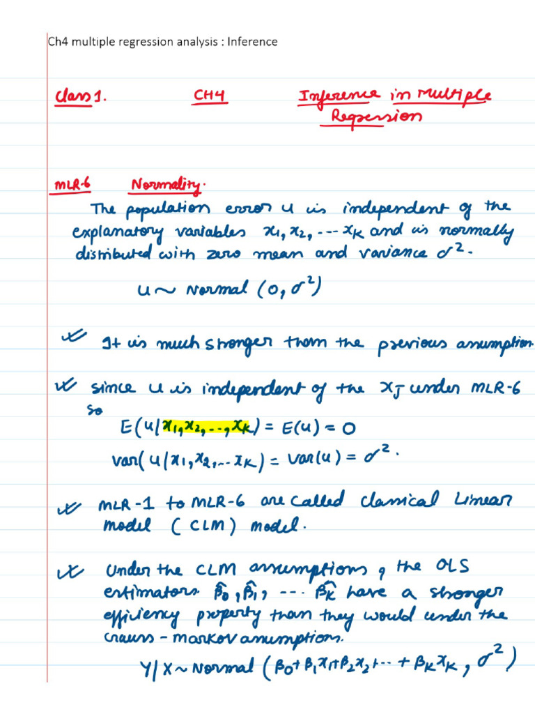 Sem5. Advanced Econometrics.. CH 4. | PDF