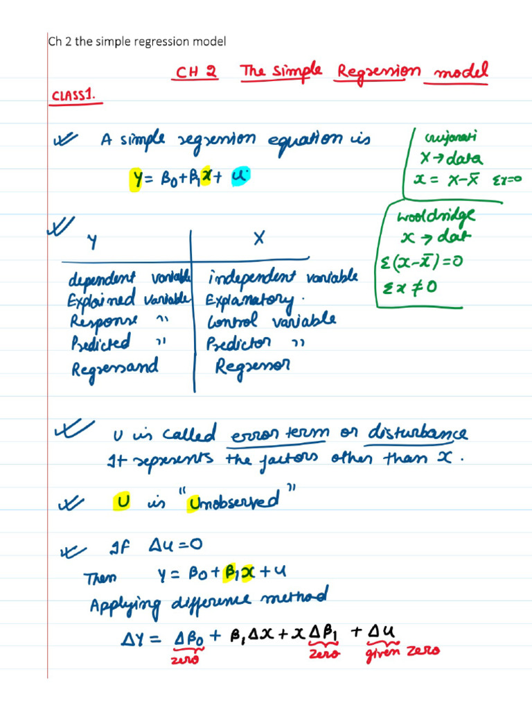 Sem5. Advanced Econometrics.. CH 2. | PDF