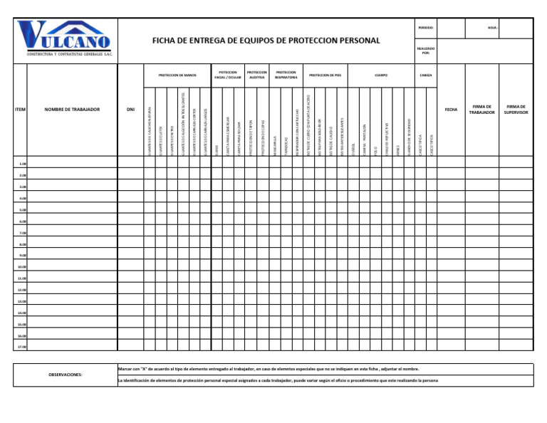 Ficha de Entrega de EPP Detallada | PDF