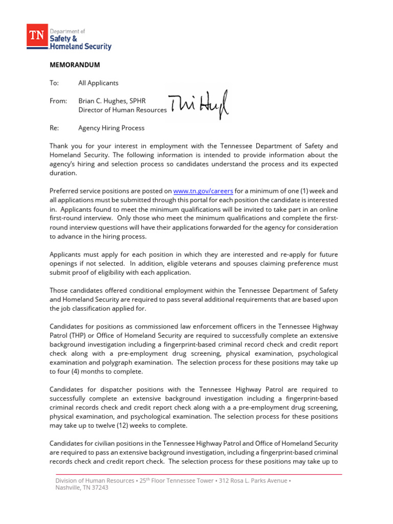 Memo Hiring Process Duration | PDF | Background Check