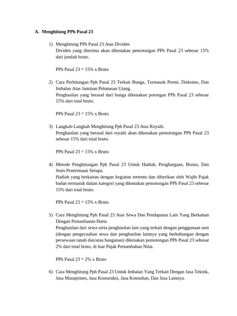 (Ima) Menghitung PPh Pasal 23 | PDF