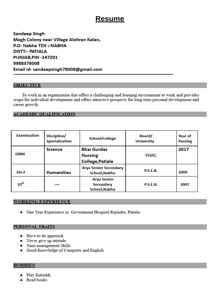 Sandeep Singh Resume | PDF