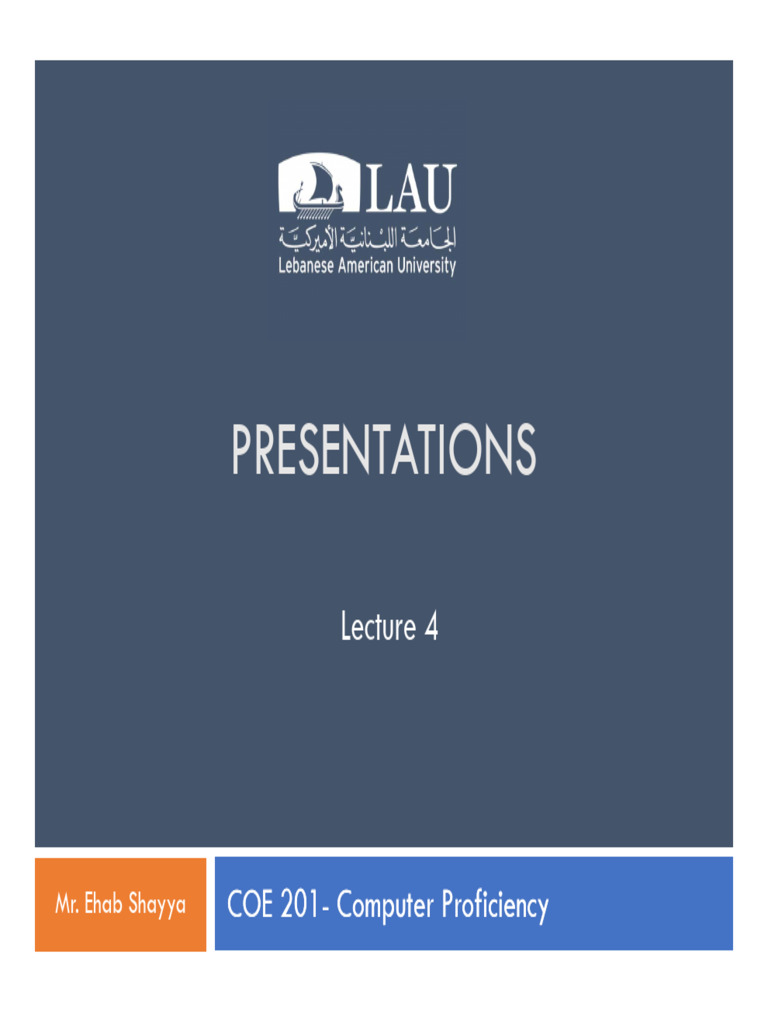 Lecture 4- Presentations | PDF | Microsoft Power Point | Software