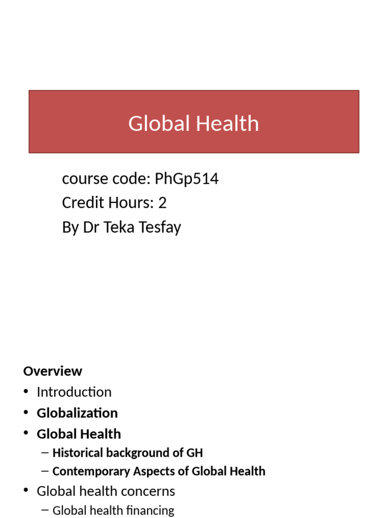 Global Health | PDF | Global Health | Tuberculosis