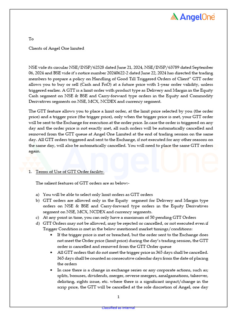 GTC-Policy | PDF | Derivative (Finance) | Stocks