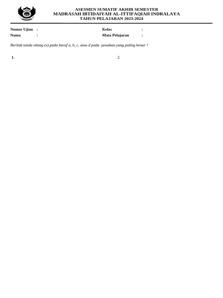 Kop Soal Pas | PDF